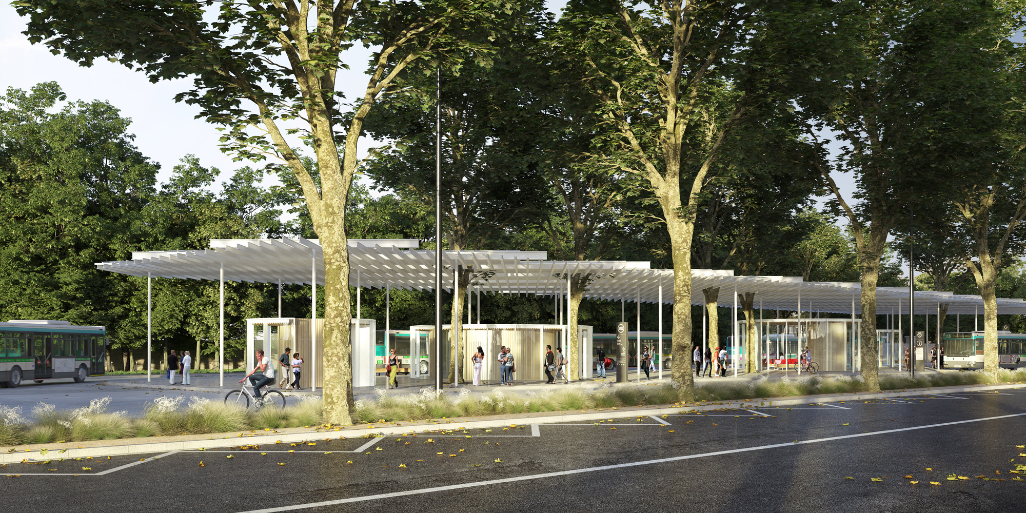 Château de Vincennes' eco-bus station - Projectiles